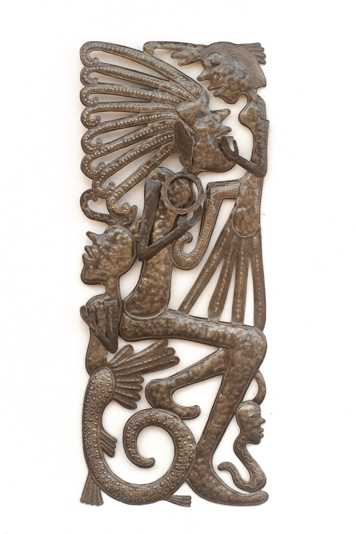 Handmade Haitian Sculpture, Voodoo Family, Eco-Friendly Metal Folk Art
