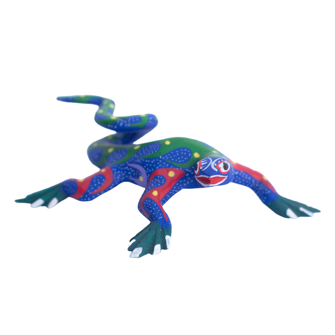 Handcarved Wooden Oaxacan Alebrije, Blue & Green Lizard, Magical ...