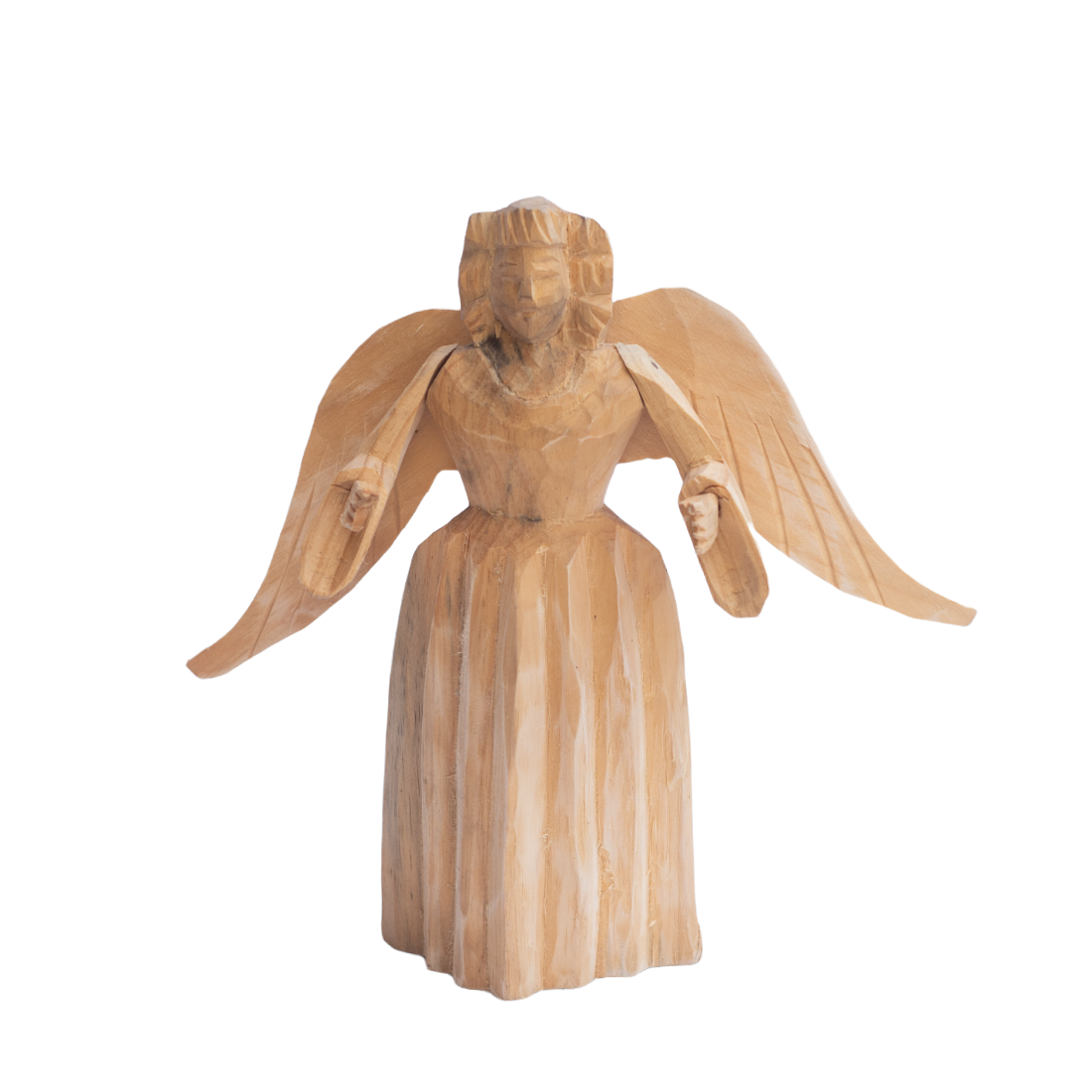 Hand Carved Guatemalan Folk Art, Small Vintage Guardian Angel, Natural ...