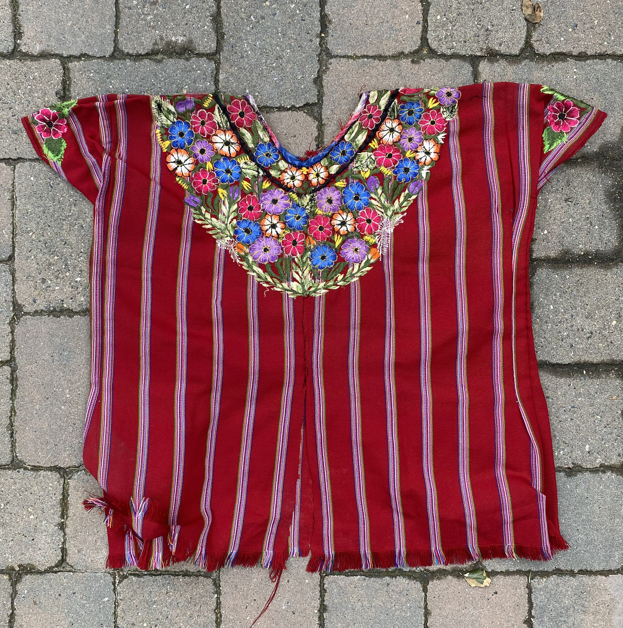 Handwoven Vintage Patzun Guatemala Huipil, Authentic Traditional Floral Textile