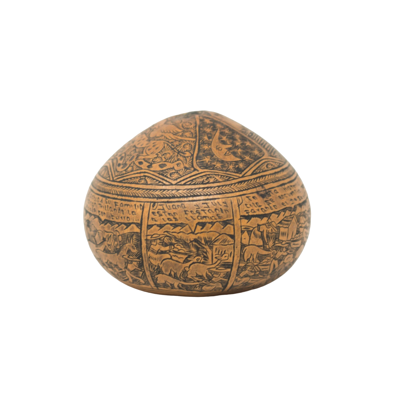 Peruvian Gourd, Vintage Peruvian Gourd, Handcarved Peruvian Gourd ...
