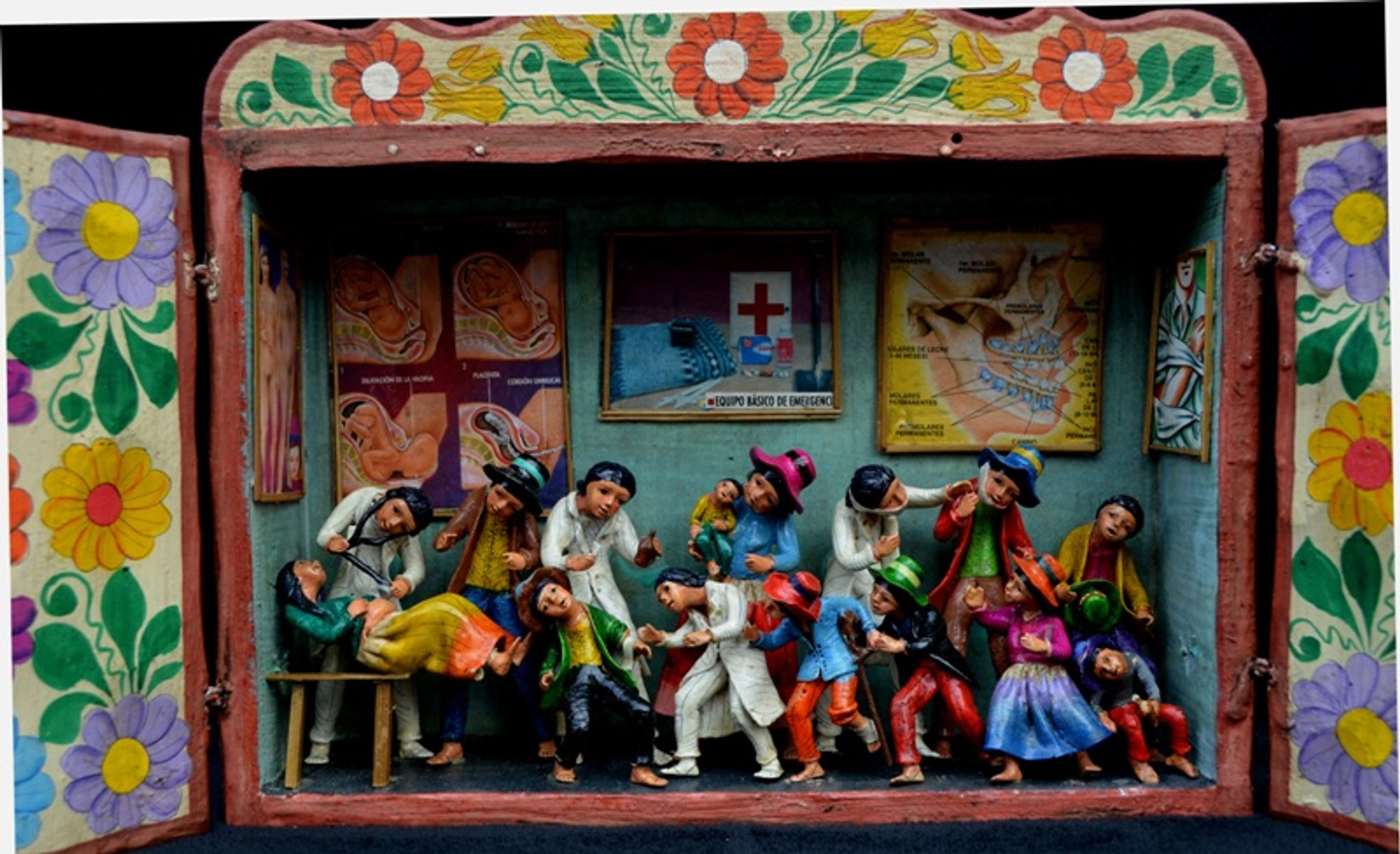 peruvian retablo, portable alter, hand made purvian art