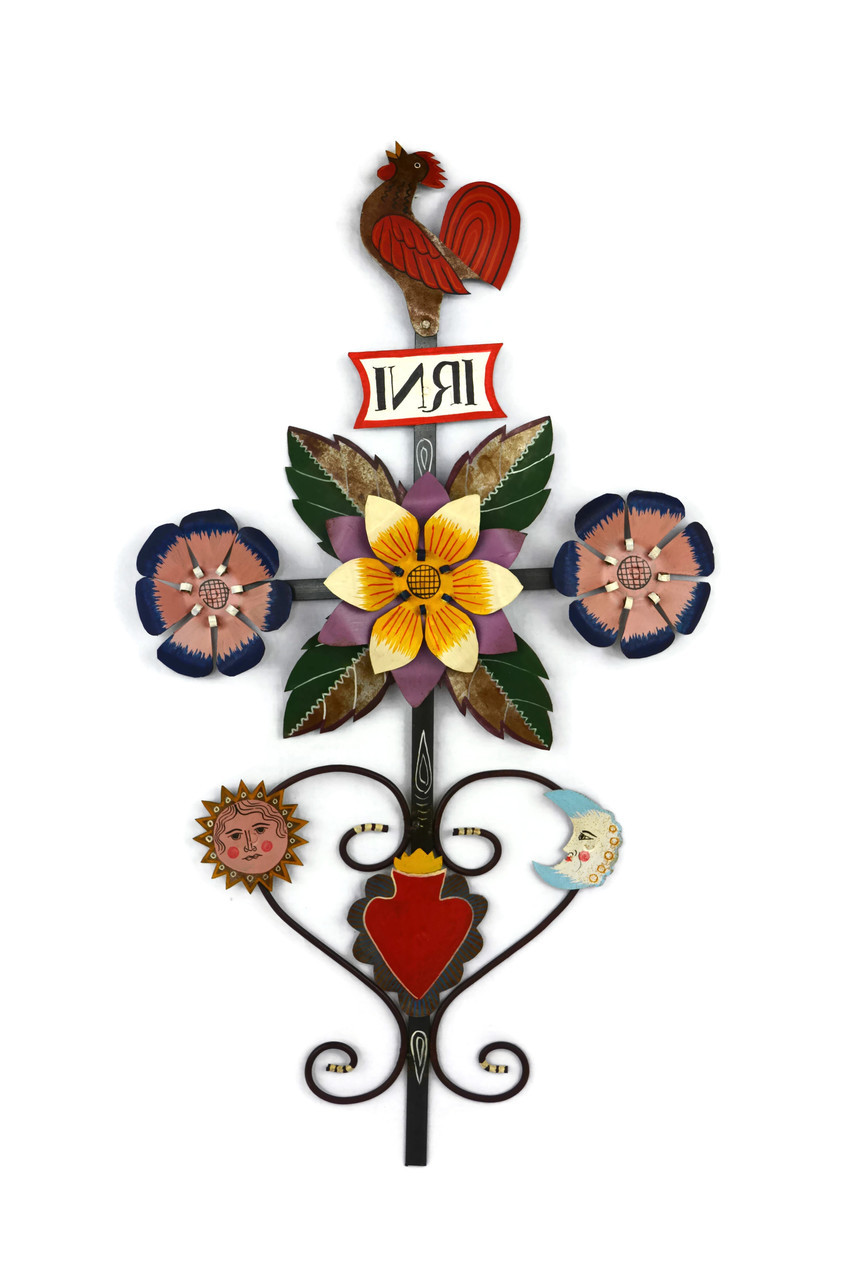 peruvian crosses, hand painted cross, handmade, roof top cross, welcome ...