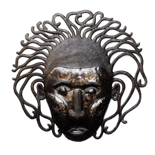 Metal Wall Masks from Haiti, Haitian Steel Drum Hanging Sculptures