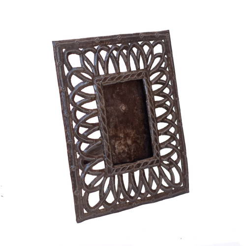 Handcrafted Haitian Metal Art, Loop Picture Frame, Sustainable Decor
