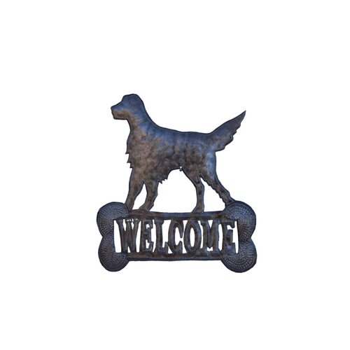 Handcrafted Haitian Metal Art, Dog Welcome Sign, Dog House, Dogs in ...