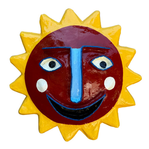 paper mache sun face, hand made in haiti, fairtrade folkart, recycled ...