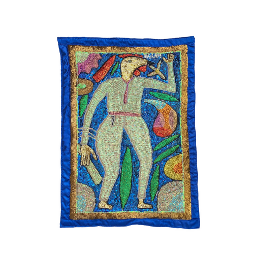 Handmade Vintage Voodoo Flag, Voodoo Rooster Traditional Sequin Flag ...