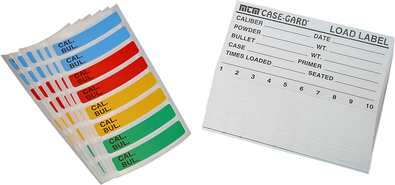 MTM Case-Gard LL1 Universal Reloading Labels Multi-Caliber Adhesive ...