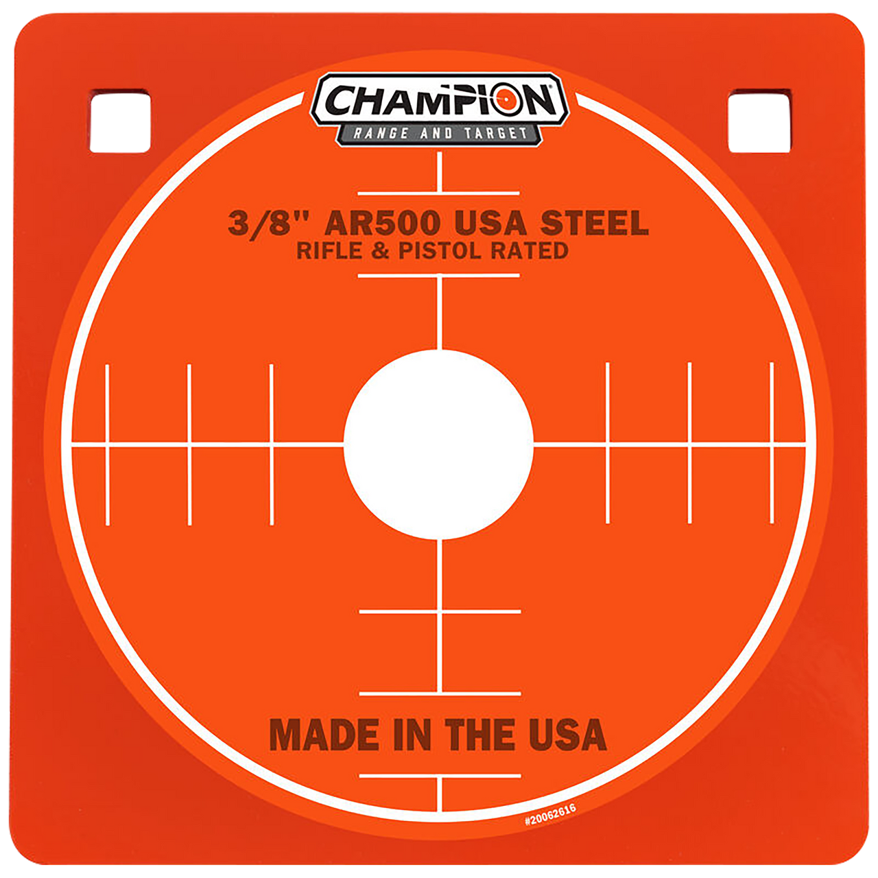 Champion Targets 44905 Center Mass 8" Rifle Gray AR500 Steel Square 3/8 ...