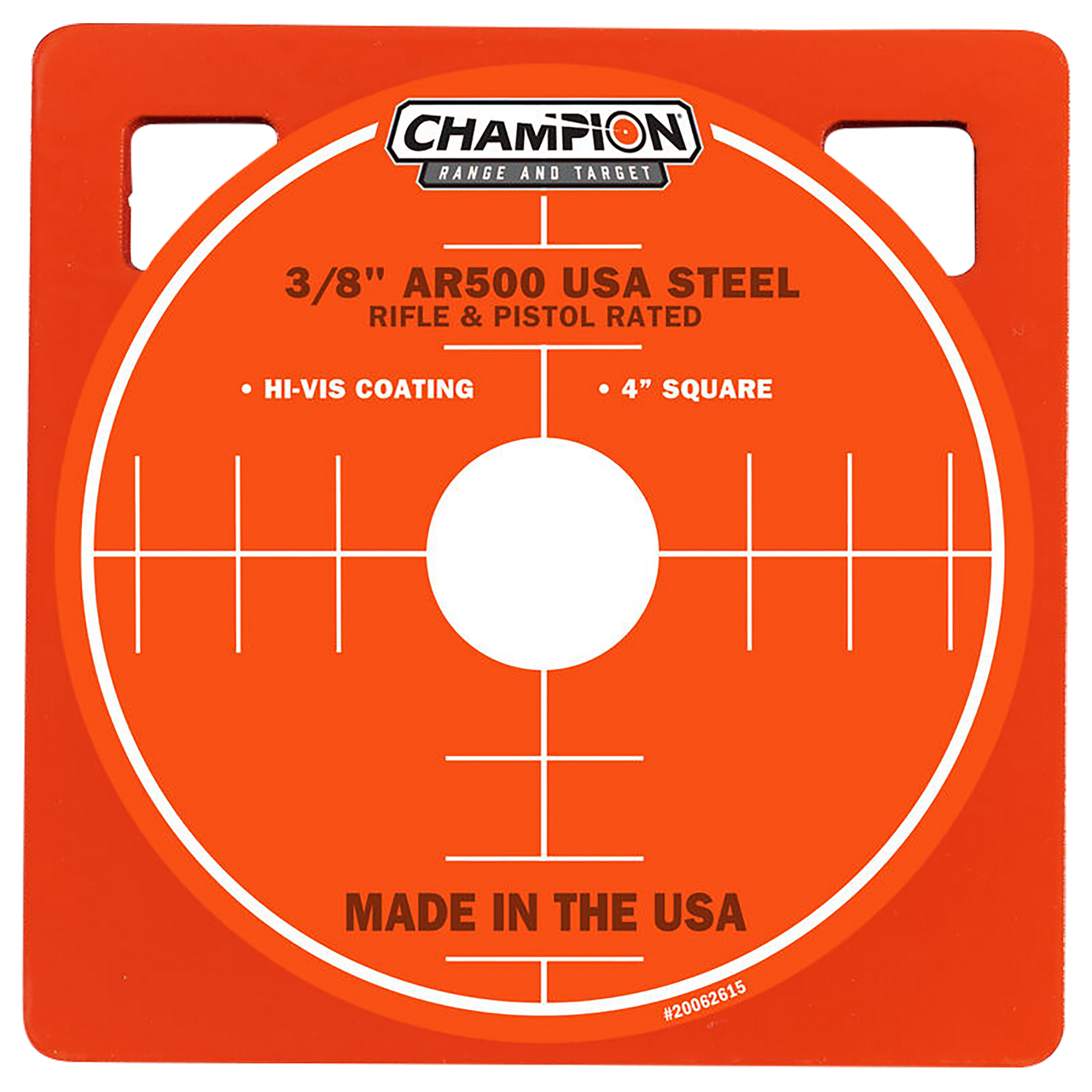 Champion Targets 44904 Center Mass 4" Rifle Gray AR500 Steel Square 0. ...