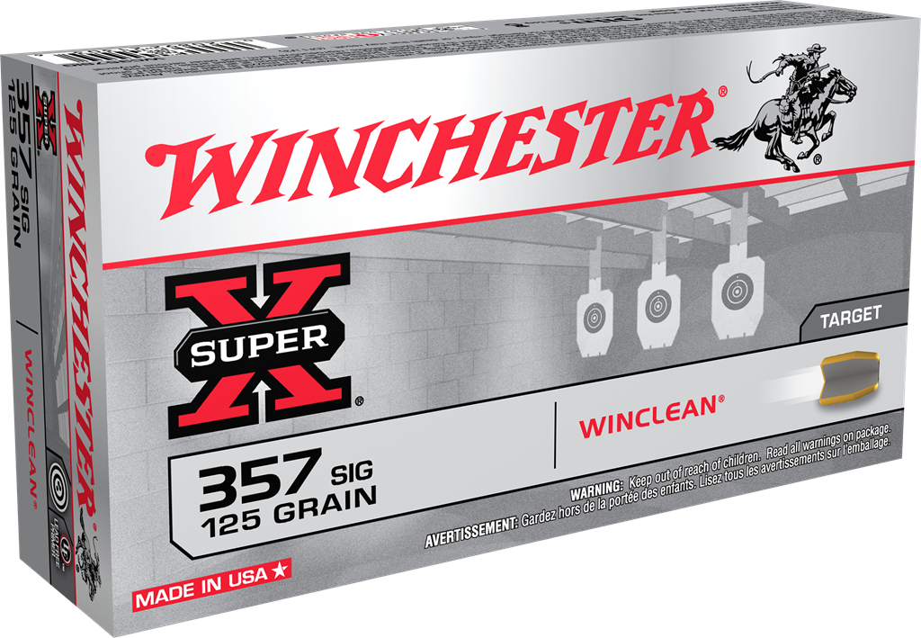 Winchester Ammo WC357SIG Super X 357Sig 125gr Winclean Brass Enclosed ...