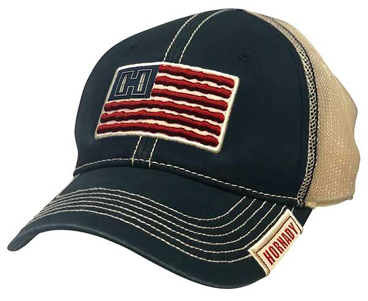Hornady 99223 Hornady Cap American Flag Black/Tan OSFA Woven American ...