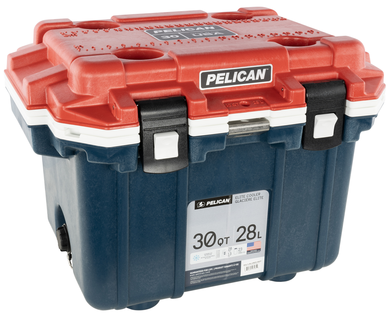 Pelican 30Q5BLUREDWHT Personal Cooler Elite Red/White/Blue ...