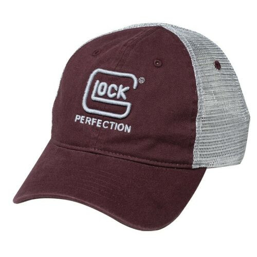 Glock Relaxed Mesh Maroon and Gray Cap ,Hat ,AP95881, (764503045554)