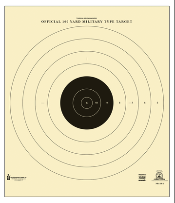 Action Target SR1100 Sighting Military Bullseye Tagboard Hanging 100 ...