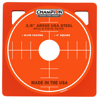 Champion Targets 44904 Center Mass 4" Rifle Gray AR500 Steel Square 0. ...