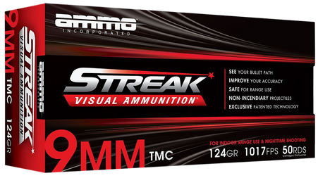Ammo Inc 9124TMCSTRKRED50 Streak Visual (RED) 9mm Luger 124gr Total ...