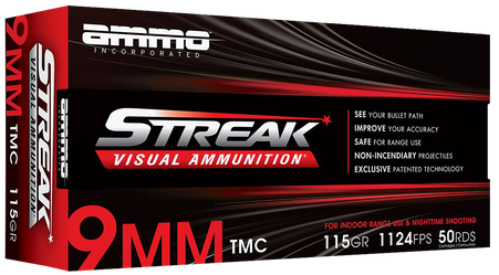 Ammo Inc 9115TMCSTRKRED50 Streak Visual (RED) 9mm Luger 115gr Total ...