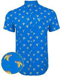 Retro Rifle Button Down Short Sleeve Organic Blue Large - BuckSnort ...