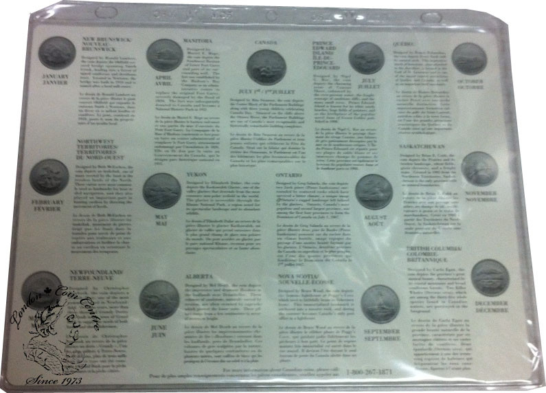 Canada: 1992 25 Cent 125 Year of Confederation Provinces Coin Set ...
