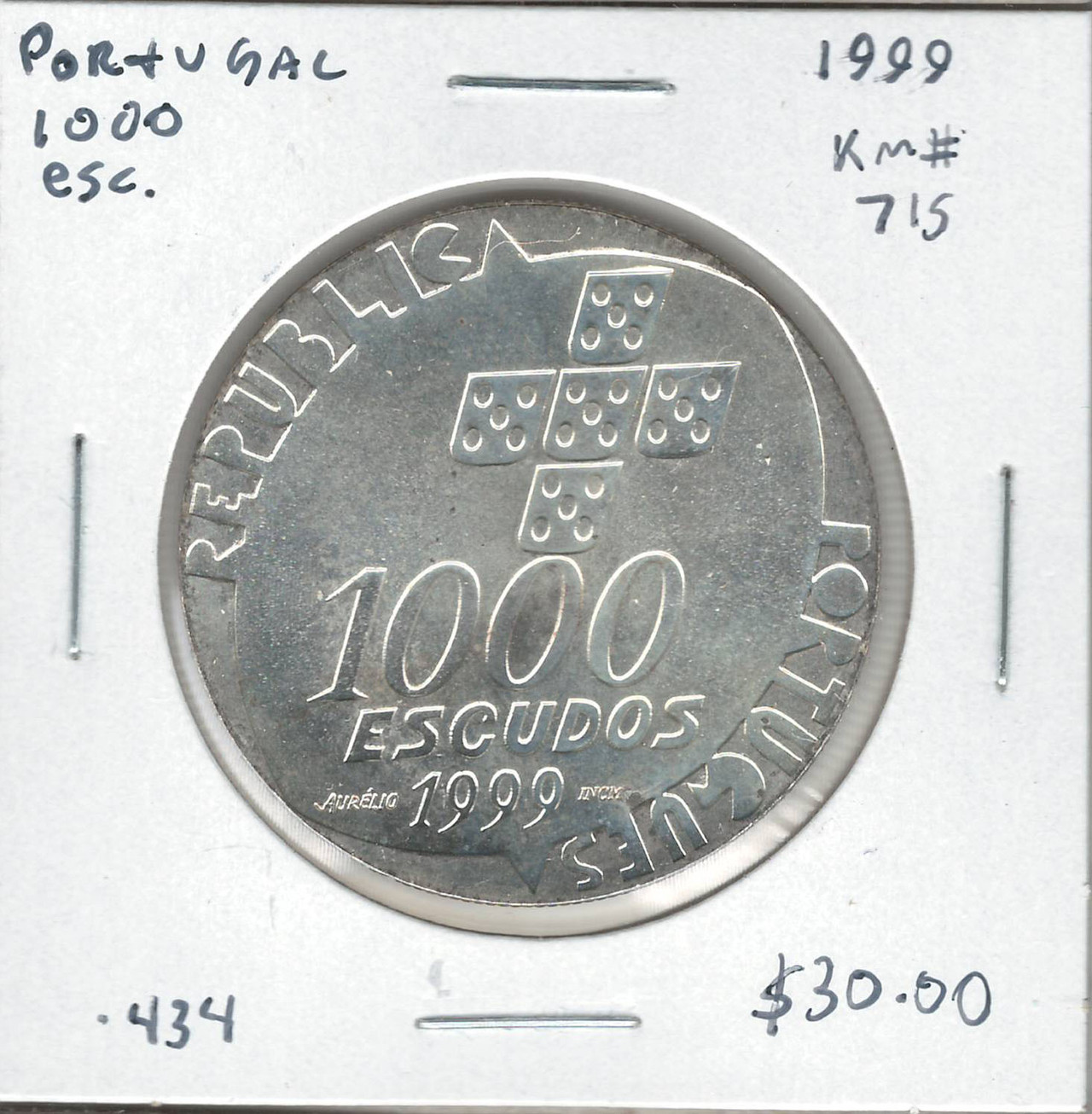 Portugal: 1999 1000 Escudos - London Coin Centre Inc.