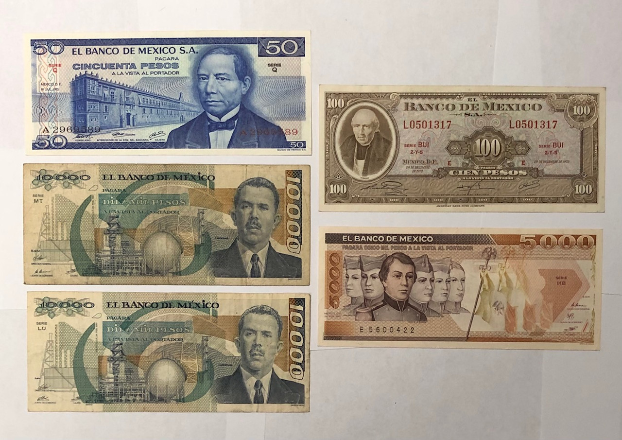 Mexico: Banknote Collection Lot (5 Pieces) - London Coin Centre Inc.