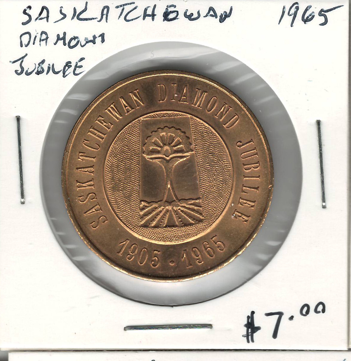 Saskatchewan Diamond Jubilee Token 1965 - London Coin Centre Inc.