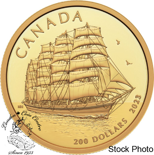 Canada: 2023 $200 Tall Ships: Full-Rigged Ship Pure Gold Coin - London ...