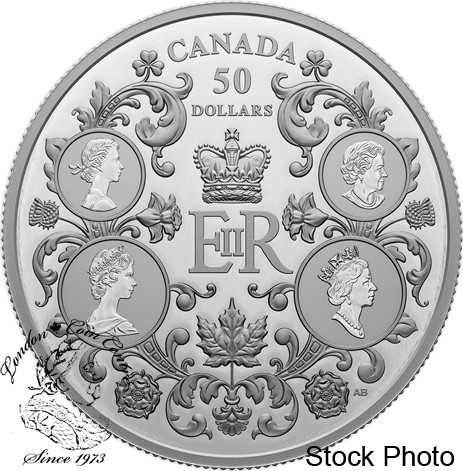Canada: 2022 $50 Queen Elizabeth's Reign Pure Silver Coin - London Coin ...