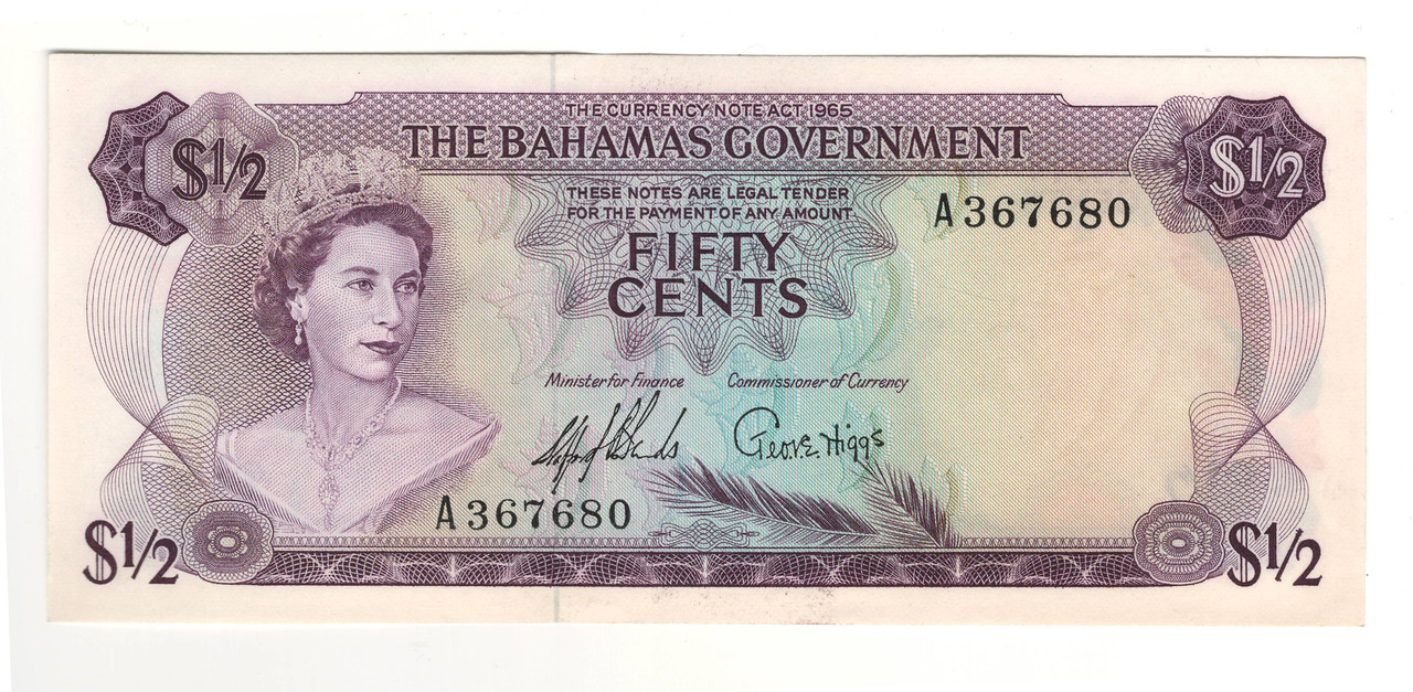 Bahamas: 1965 1/2 Dollar Banknote - London Coin Centre Inc.