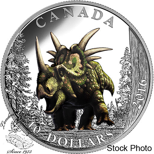 Canada: 2016 $10 Day of the Dinosaurs: Spiked Lizard Silver Coin ...