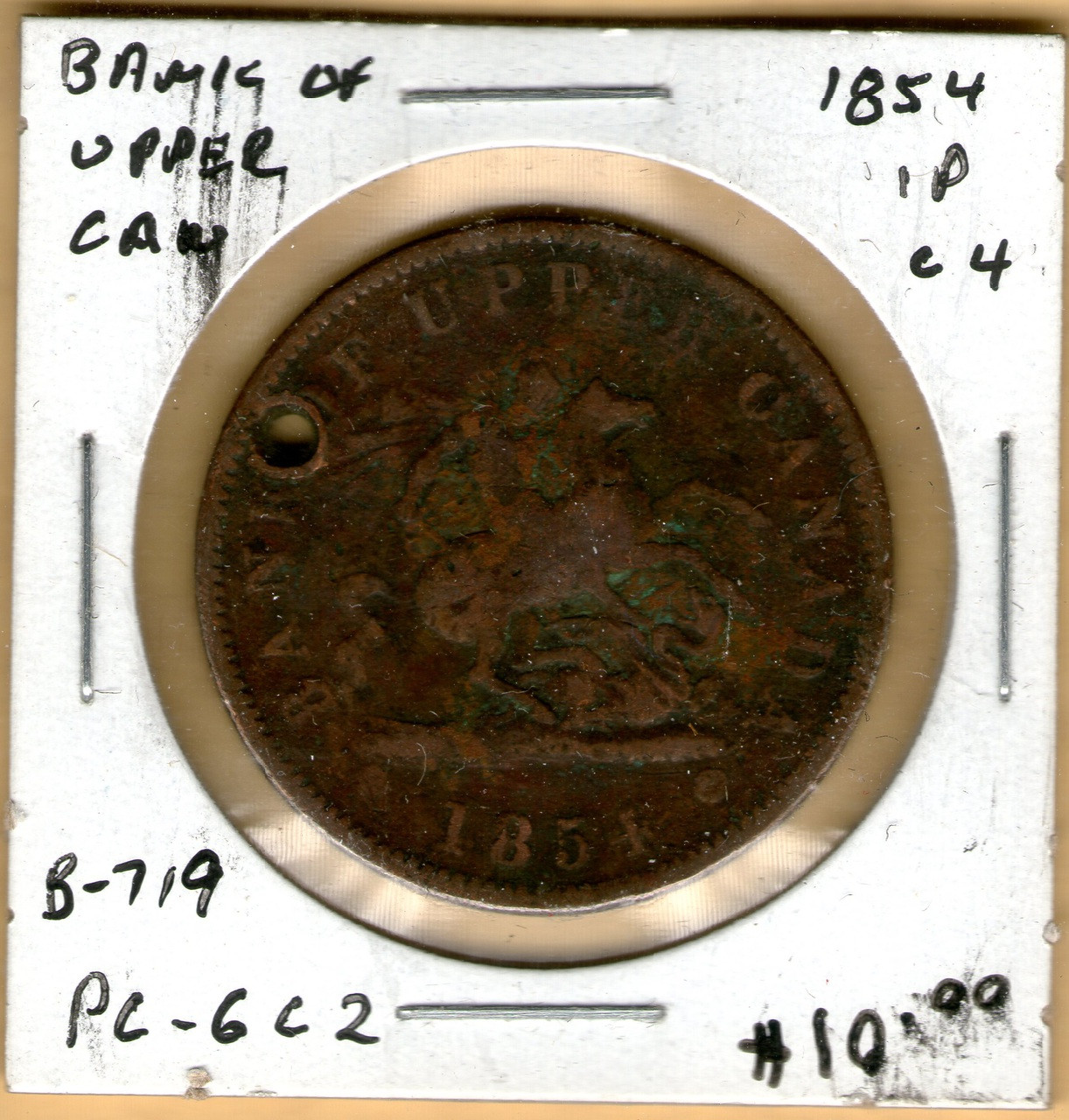 Bank of Upper Canada: 1854 Penny Crosslet 4 - London Coin Centre Inc.