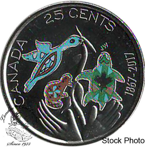 Canada: 2017 25 Cent Hope For Green Future Coloured BU Coin - London ...