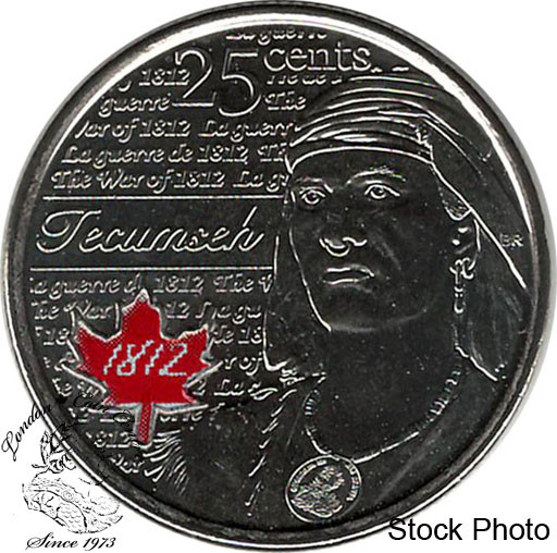 Canada: 2012 25 Cent Tecumseh Coloured BU - London Coin Centre Inc.