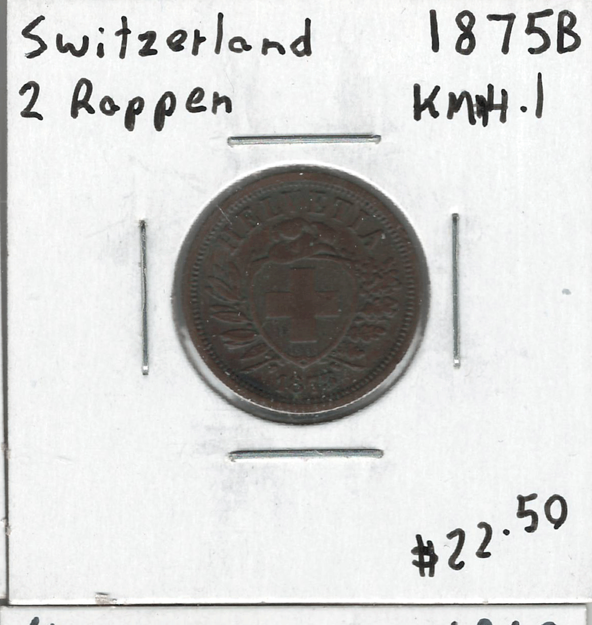 Switzerland: 1875B 2 Rappen - London Coin Centre Inc.