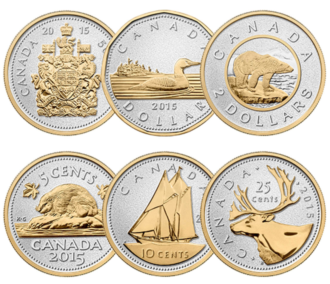 Canada: 2015 Big Coin Series: 5 Ounce Silver 6 Coin Set - London Coin ...