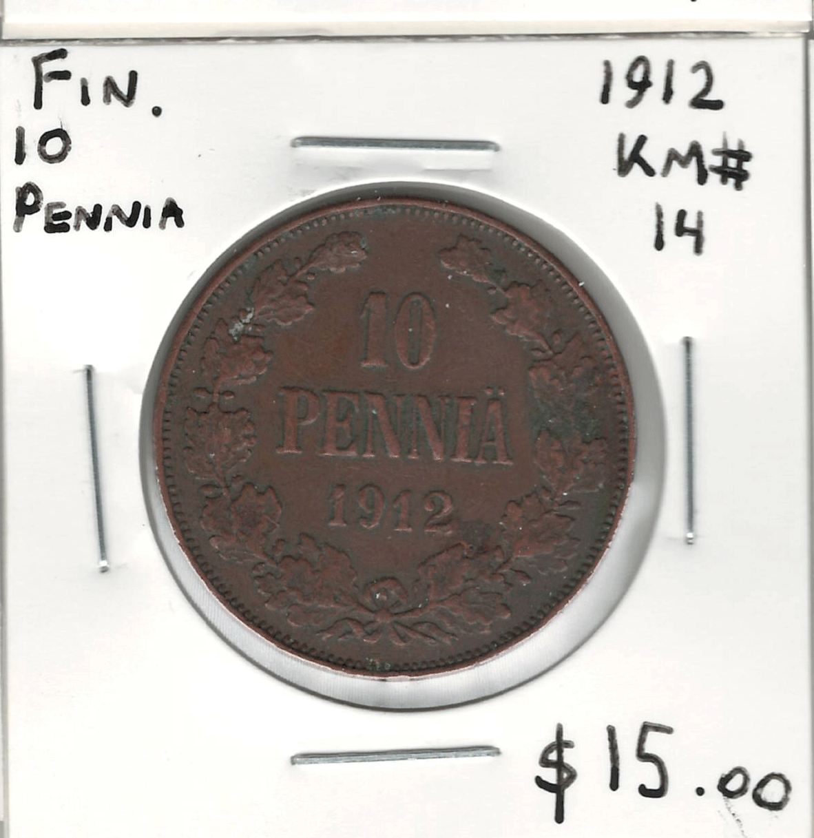 Finland: 1912 10 Pennia - London Coin Centre Inc.