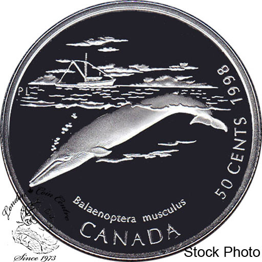 Canada: 1998 50 Cents Blue Whale Silver Coin in RCM packaging - London ...