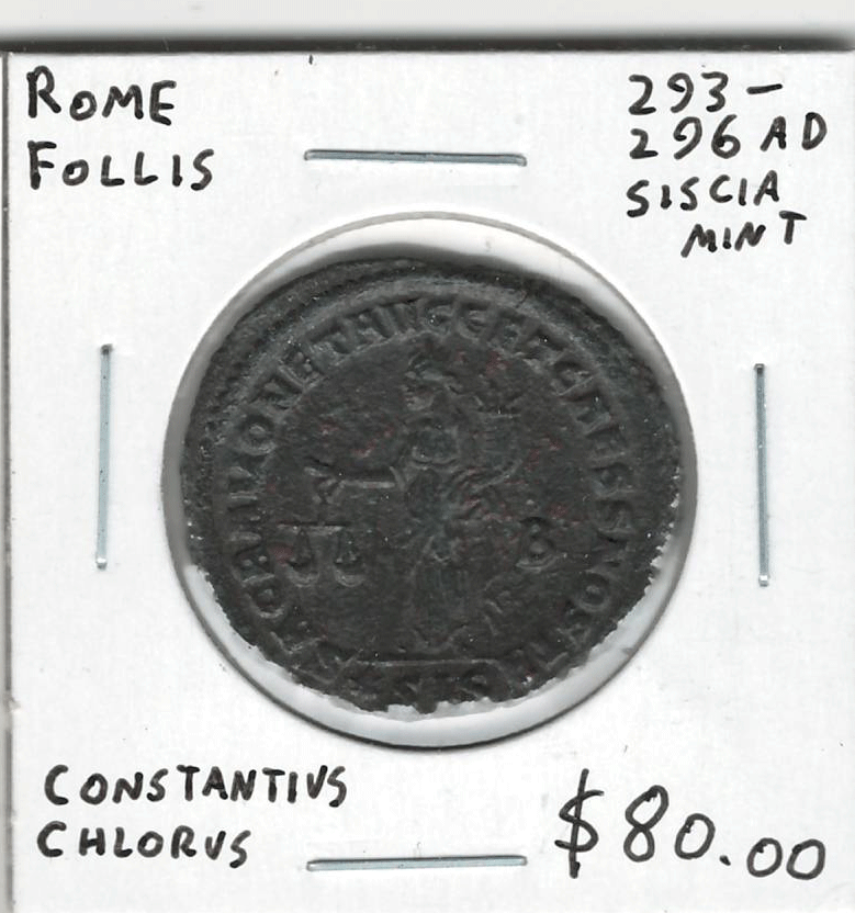 Roman: 293 - 296 AD Follis Constantius Chlorus Siscia Mint - London ...