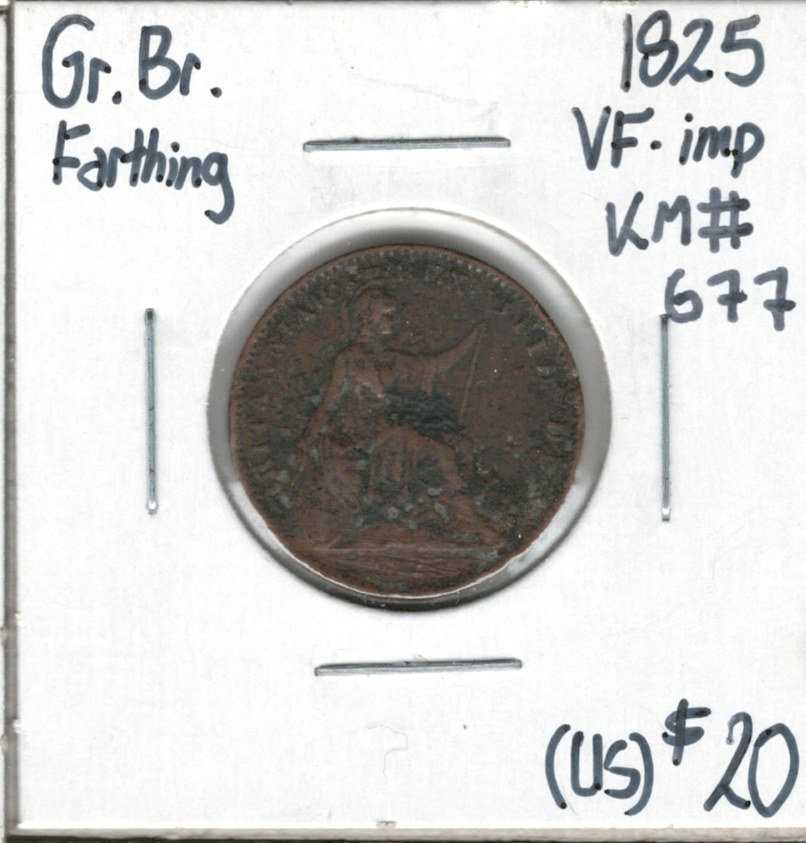 Great Britain: 1825 Farthing, Impaired - London Coin Centre Inc.