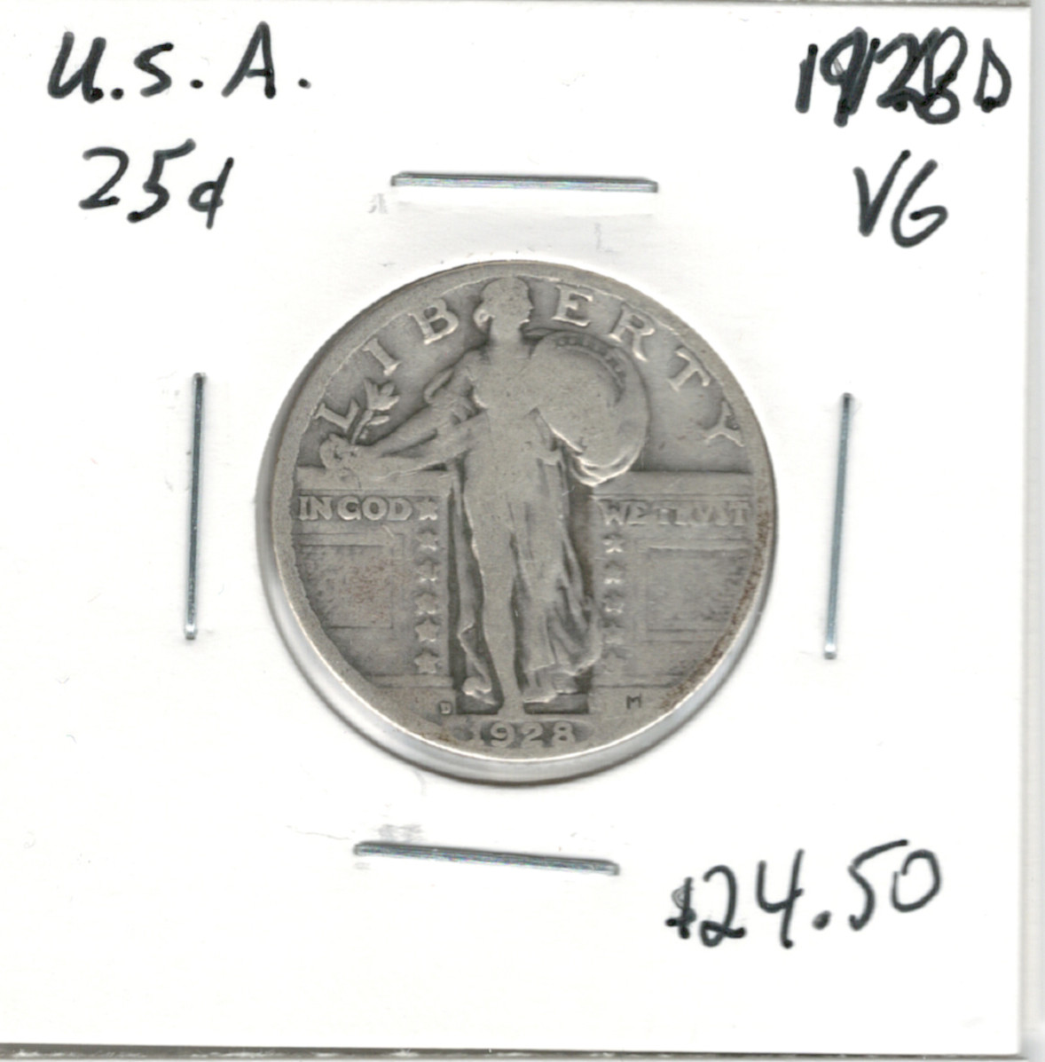 United States: 1928D 25 Cent VG - London Coin Centre Inc.