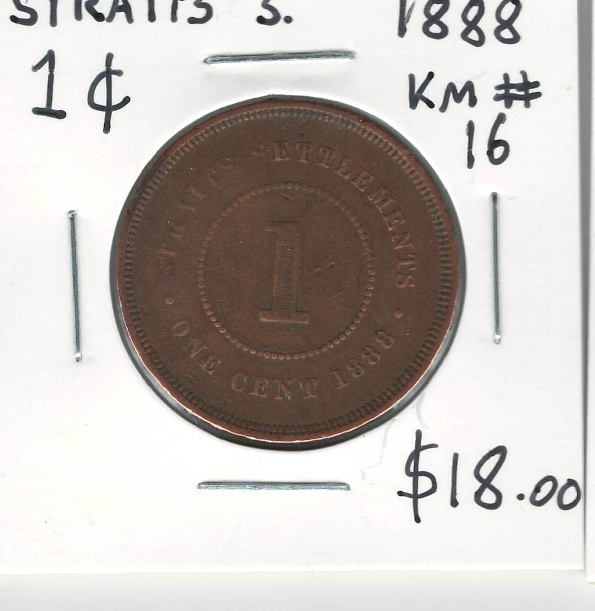 Straits Settlements: 1888 1 Cent - London Coin Centre Inc.
