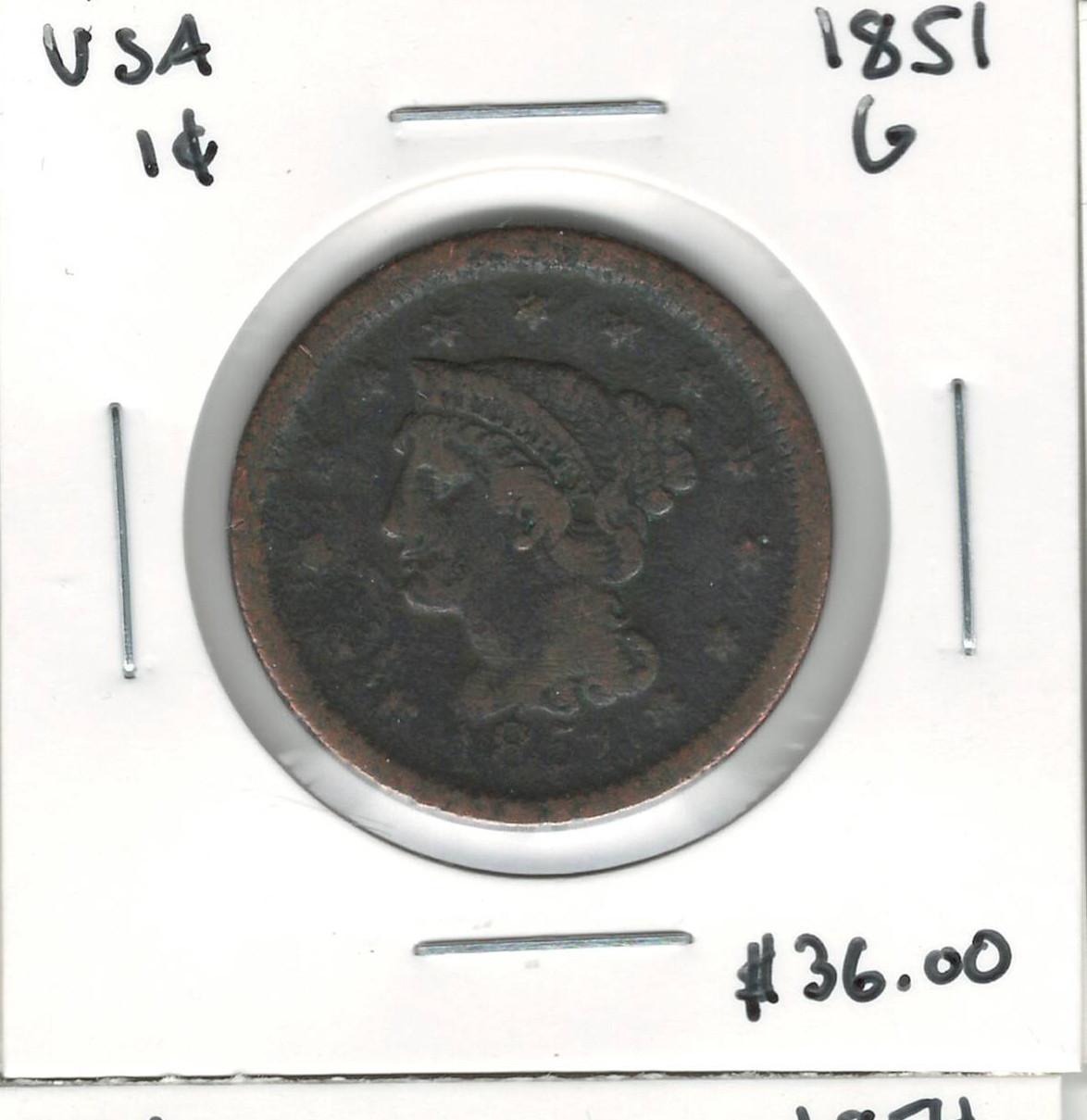 United States: 1851 1 Cent G - London Coin Centre Inc.
