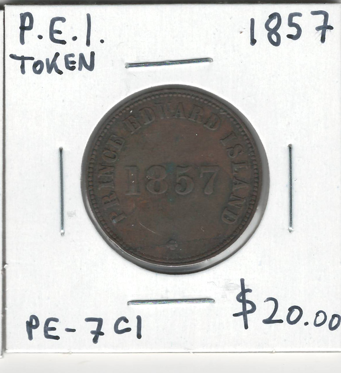 Prince Edward Island: 1857 Token PE-7C1 - London Coin Centre Inc.