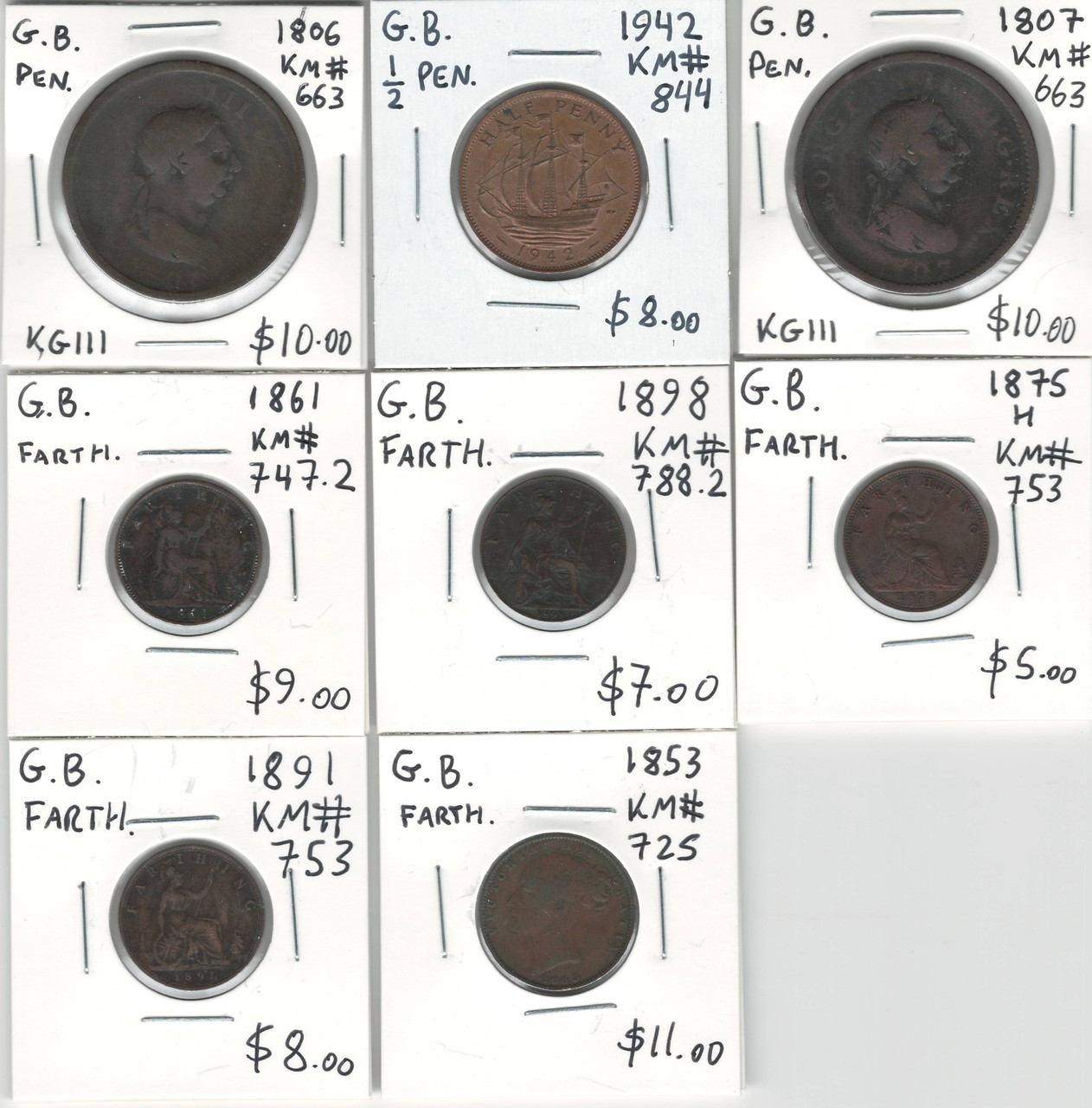 World Bulk Coin Lot: Great Britain 8 Pcs - London Coin Centre Inc.
