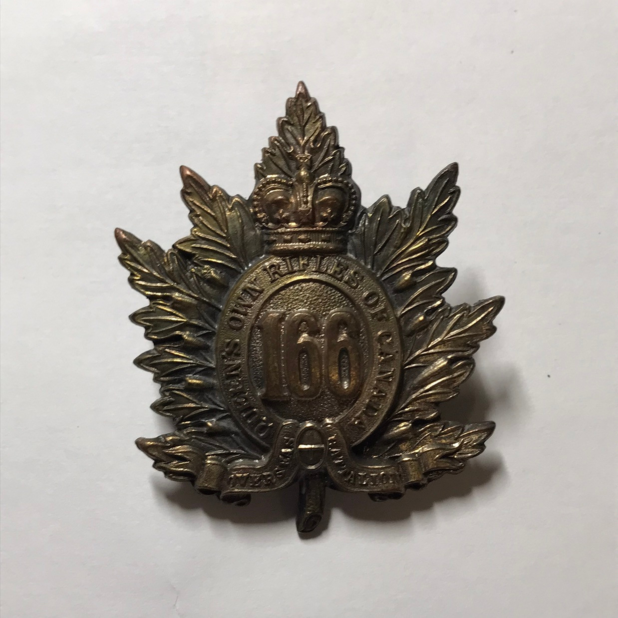Canada: 166th Queen's Own Rifles of Canada Overseas Battalion Cap Badge ...