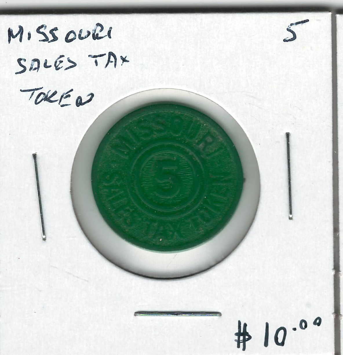 Missouri Sales Tax Token 5 Cent - London Coin Centre Inc.