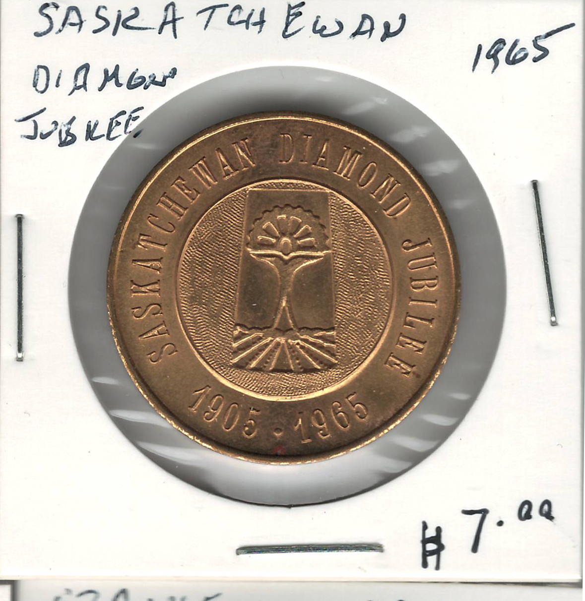 Saskatchewan Diamond Jubilee Token 1965 - London Coin Centre Inc.