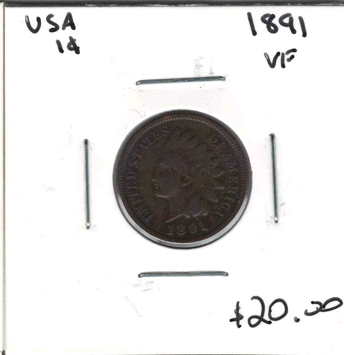 United States: 1891 1 Cent VF20 - London Coin Centre Inc.